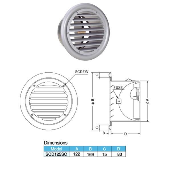 材質：フェイス：SUS304FD：SUS304 1.5t仕上：シルバー焼付塗装フェイス脱着式温度フューズ標準：72℃オプション：120℃・180℃