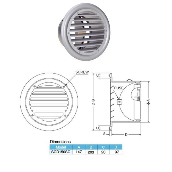 材質：フェイス：SUS304FD：SUS304 1.5t仕上：シルバー焼付塗装フェイス脱着式温度フューズ標準：72℃オプション：120℃・180℃
