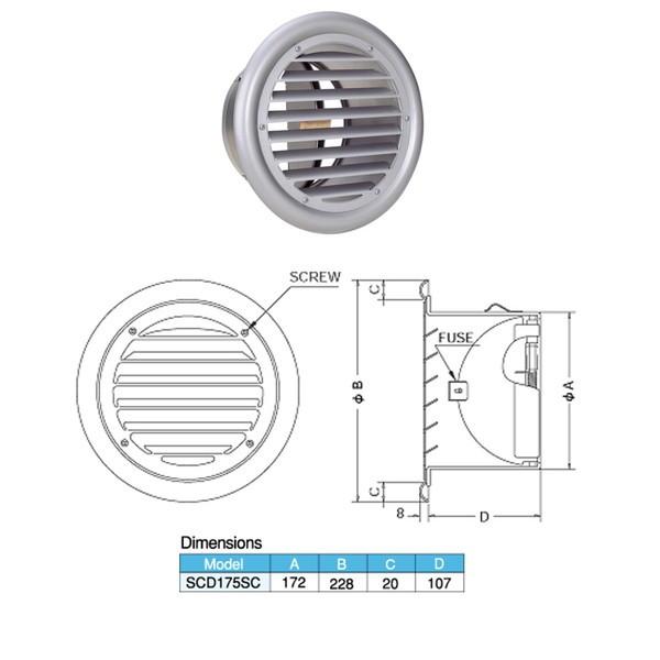 材質：フェイス：SUS304FD：SUS304 1.5t仕上：シルバー焼付塗装フェイス脱着式温度フューズ標準：72℃オプション：120℃・180℃