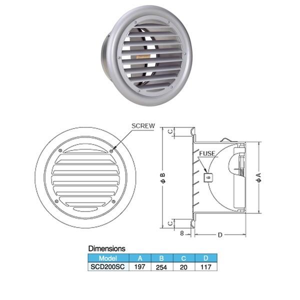 材質：フェイス：SUS304FD：SUS304 1.5t仕上：シルバー焼付塗装フェイス脱着式温度フューズ標準：72℃オプション：120℃・180℃