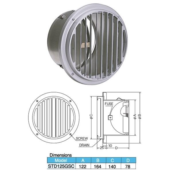 材質：フェイス：SUS304FD：SUS304 1.5t仕上：シルバー焼付塗装温度フューズ：標準72℃オプション：120℃・180℃