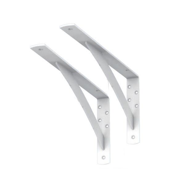 用途　キッチンカウンター、洗面カウンター、棚受、陳列棚など特長　ワイド38巾と50巾の大きいサイズを揃えました。　全種類補強付で強度がUP。　丸みをつけ、デザイン性もUP。材料：鉄　ホワイト粉体塗装仕上げ壁側：鉄皿タッピン5×45(頭部ホワ...