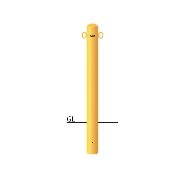 品名:ピラー施工タイプ:固定式材質:スチール仕様:両フックサイズ:φ101.6(t3.2) H850重量:約8.4kg仕上げ/カラー:焼付塗装　(Y):黄　(W):白　(C):茶備考: