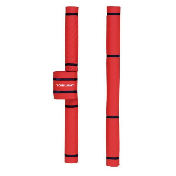 支柱備品用品衝撃吸収に優れ、支柱にフィットするネット巻側3分割タイプ素材：外被:ナイロンターポリン、芯材:ポリエチレンフォーム2本1組重さ：3kg/組ネット巻側3分割、フック側一体成型ベルト式面ファスナー止サイズ：外径14.5X内径10.5...