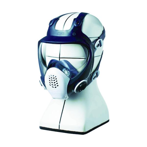 マスクひとつで防じん・防毒の両方に対応可能（防じん・防毒の両方の国家検定に合格）です。フィルタ・吸収缶は、印を合わせ右に６０°ひねるだけで確実に取り付けられます。作業性を考慮したデザインです。伝声器付で、マスクを付けたままでも会話が明瞭です...