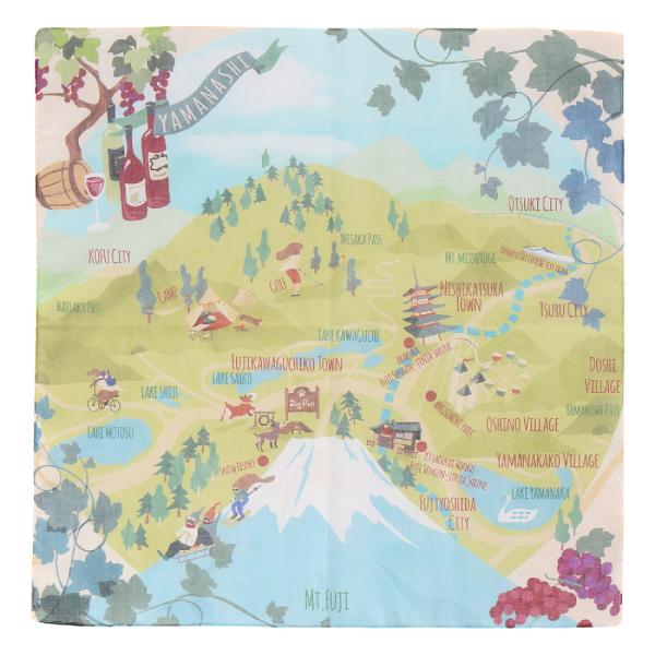 【発売日：2023年09月15日】スペック■サイズ：約 58cm×58cm■素材：綿100％■原産国：日本【商品について】山梨県と言えば日本一の出荷量を誇るブドウと、それによって作られる美味しいワインよね。そのワインを美味しくするのは『お水...