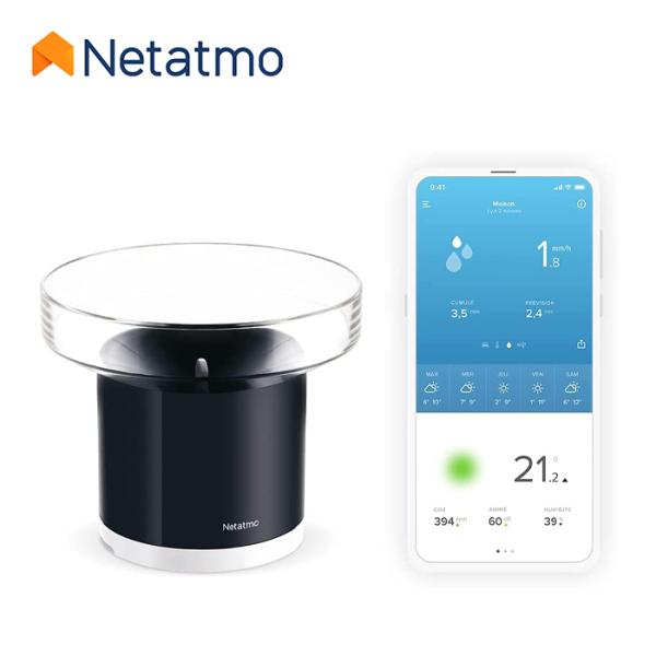 ・測定箇所を増やせる雨量計追加モジュール・Netatmo ウェザーステーション 雨量計・単4形乾電池 (2本)・重さ: 約207g・本体サイズ: 約110(H)×130(W)×130(D)mm・計測可能範囲: 0.2 mm/h 〜 150 ...