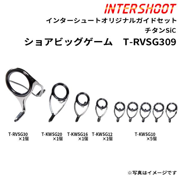 FUJI認定ロッドビルダー考案オリジナルガイドセットチタンフレームSiC ショアビッグゲームガイドセットT-RVSG309-ISメータークラスの青物ゲームに対応したハイスペックショアビッグゲームガイドセット安定と安心、実績のあるチタンSiC...