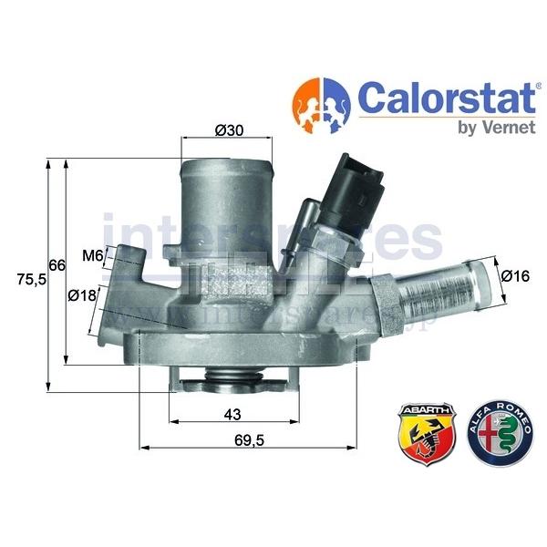 アバルト 500 / 595 / 695 1.4 用 サーモスタットです
