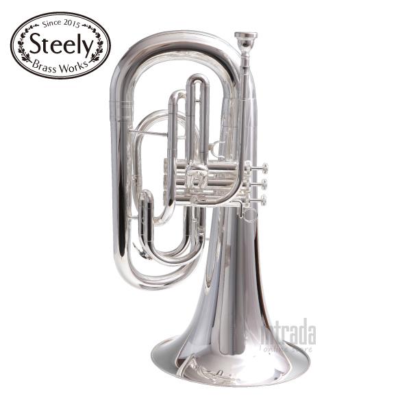 息の流れがスムーズに感じられ、深く豊かな音色が魅力のフロントタイプのマーチングユーフォニアム。Steely Brass Works『良質なサウンドで価格を抑えた管楽器をお探しの方に』息が入りやすく立ち上がりから音がしっかり響き、ウエイトバラ...