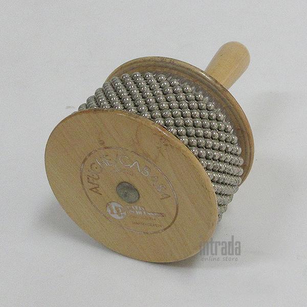 スチールのビーズチェーンのエンドレス・ループをステンレスシリンダーに巻き付けてたものを木製のフランジにマウント、木製のハンドルを付けてあります。フランジを回転したり、振ったりすることにより、スチールのビーズがステンレスの表面 に擦られ、リズ...