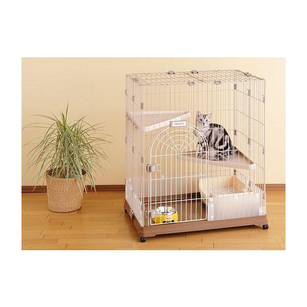 沖縄県と離島を除き送料無料・コンパクトなサイズのネコ用室内ケージです。 ・しつけるトイレC-Sサイズを縦にセットすることができます。 ・弊社製品「ウィークリートイレ」も中に置くことができます。 ・ハンガーベッドが1枚ついています。 ・移動に...