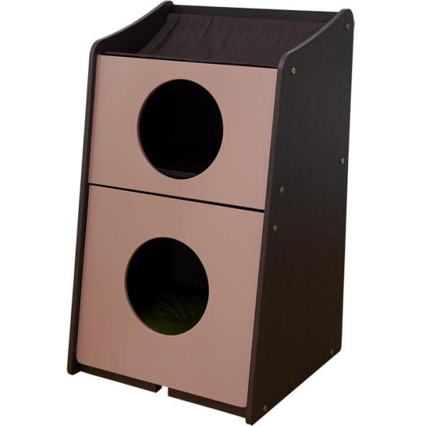 フラップ扉を収納、引き出しトレーでラクラクお手入れ。上段はベッド、中段はハウス、下段はトイレスペースなど、使い方いろいろ。5kgの猫まで対応。●商品サイズ（cm）幅約44.5×奥行約43.5×高さ約76.5cm●商品重量約11kg●材質MD...