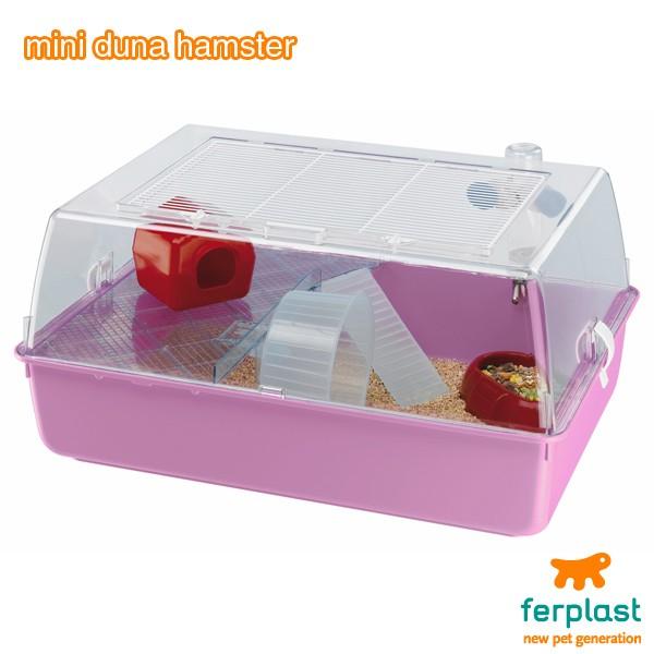 <イタリアferplast社製 ハムスター用ケージ ミニデュナ マルティ ピンク　Mini Duna Multy〜>※画像の通り、透明フード部分の一角に長さ11cmほどのヒビと５Ｘ８cmくらいの範囲でヒビが入っています。　接着剤...