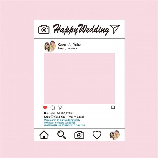 インスタグラム風フォトパネル！結婚式やクリスマス、ハロウィンなどで飾るとインスタ映えします！プロの印刷会社が作るオリジナル商品です。サイズ：横約600ｍｍ×縦約840ｍｍ顔出し：横約460ｍｍ×縦約330ｍｍ素材：スチレンボード・注文を確認...