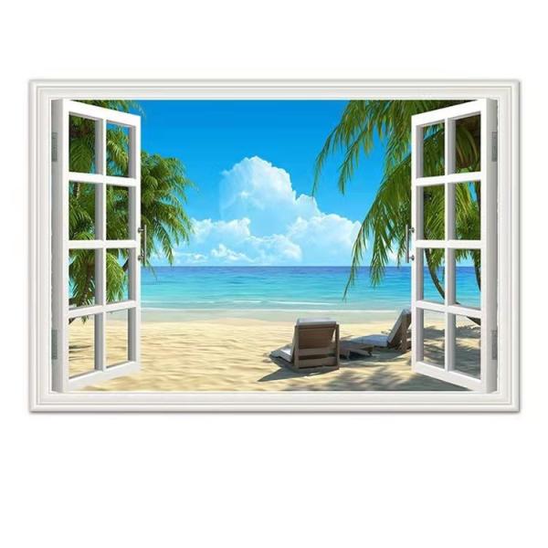 【カラー】第一枚画像通り【サイズ選択可能(cm)：幅約90*縦約60cm、幅約120*縦約80cm、幅約150*縦約100cm【素材】高品質のPVC素材（壁に貼ってはがせる素材です）【使用簡単】皮をむいて貼り付けてください。 簡単に貼ること...