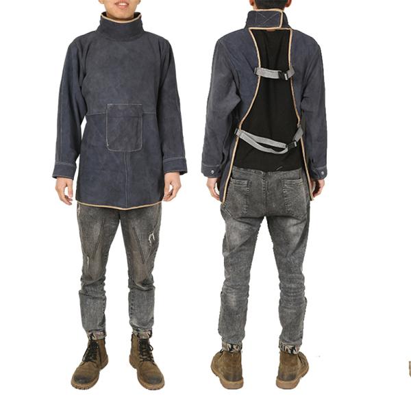 【サイズ】フリーサイズ   着丈約85cm【カラー】第一枚画像通り【素材構成】牛革製で、耐久性があり、柔らかく快適なフィット感で、熱い火花から衣服を保護します。【特徴】革製頑丈、難燃性、柔軟性、火、摩耗、断熱材、およびより多くのカットや抗ス...