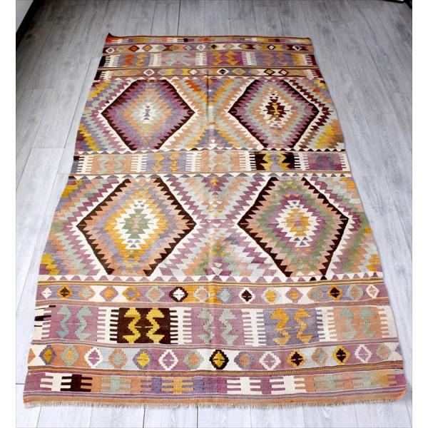 商品番号：　19475 サイズ　：　278x143cm 産　地　：　Antalya　アンタルヤ 織られた年代　：　1950-60 素　材　：　ウール×ウール   <Key：Kilim, Turkish Kilim, Rug, Trib...