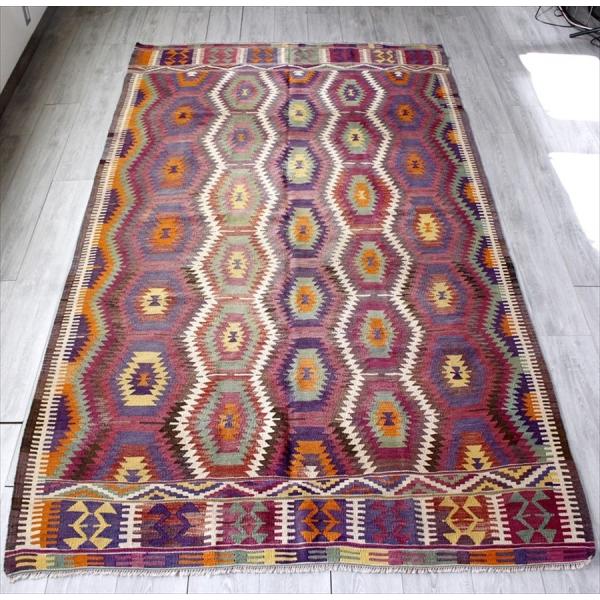 商品番号：　19476 サイズ　：　286x163cm 産　地　：　Antalya　アンタルヤ 織られた年代　：　1950-60 素　材　：　ウール×ウール   <Key：Kilim, Turkish Kilim, Rug, Trib...