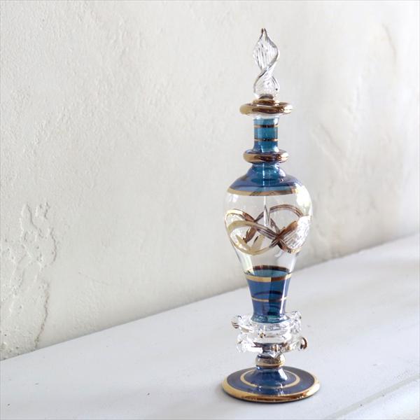 商品番号：　eg6703blue サイズ　：　 16cm 産　地　：　カイロ エジプト 素　材　：　ガラス    <Key：香水瓶　エジプト　エジプト土産　エジプト雑貨　オリエンタル雑貨　ガラス瓶　ハンドメイド　クレオパトラ　perf...