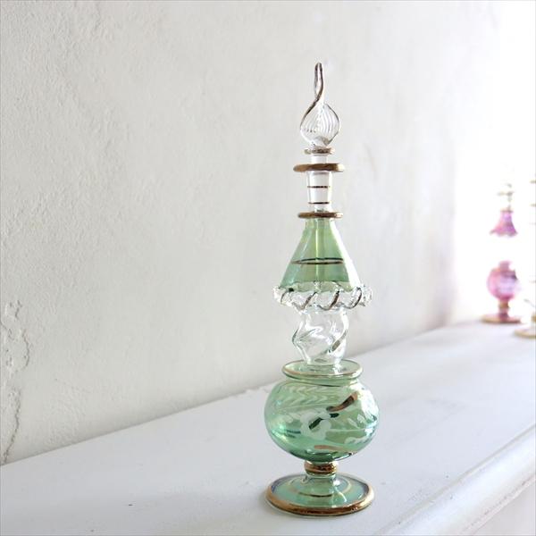 商品番号：　eg6709green サイズ　：　 17cm 産　地　：　カイロ エジプト 素　材　：　ガラス    <Key：香水瓶　エジプト　エジプト土産　エジプト雑貨　オリエンタル雑貨　ガラス瓶　ハンドメイド　クレオパトラ　per...