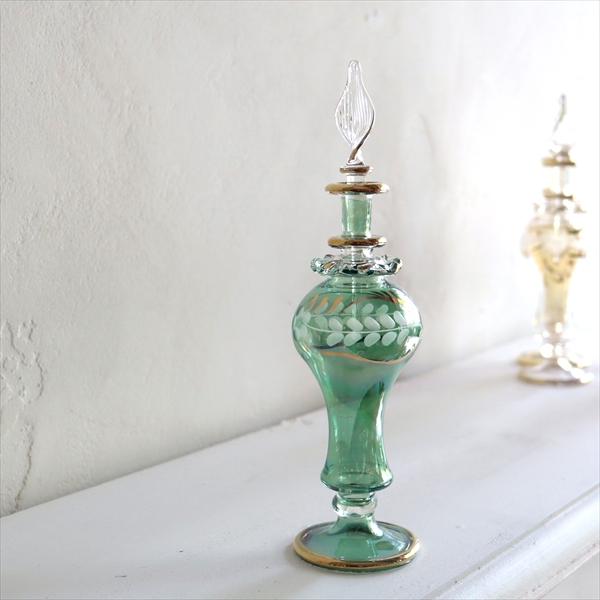 商品番号：　eg6714green サイズ　：　 16cm 産　地　：　カイロ エジプト 素　材　：　ガラス    <Key：香水瓶　エジプト　エジプト土産　エジプト雑貨　オリエンタル雑貨　ガラス瓶　ハンドメイド　クレオパトラ　per...