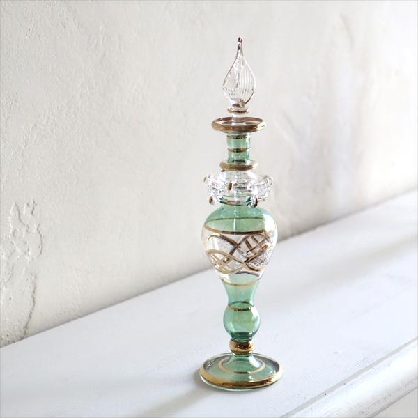 商品番号：　eg6794green サイズ　：　 16cm 産　地　：　カイロ エジプト 素　材　：　ガラス    <Key：香水瓶　エジプト　エジプト土産　エジプト雑貨　オリエンタル雑貨　ガラス瓶　ハンドメイド　クレオパトラ　per...