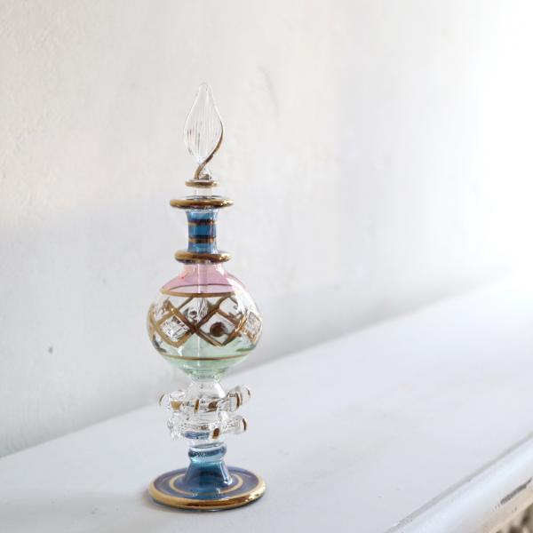 商品番号：　eg6894-03 サイズ　：　13cm 素　材　：　ガラス 産　地　：　エジプト　カイロ    <Key：香水瓶　エジプト　エジプト土産　エジプト雑貨　オリエンタル雑貨　ガラス瓶　ハンドメイド　クレオパトラ　perfum...