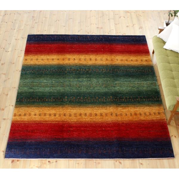 商品番号：　gh25890 サイズ　：　268x210cm（フリンジを含まない） 厚　み　：　1.4cm程度 産　地　：　イラン・シラーズ 年　代　：　新しいギャベ 素　材　：　ウール×ウール　/手織り 織りのタイプ：　LoriModern...