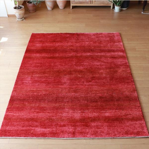 商品番号：　gh36838 サイズ　：　227x174cm（フリンジを含まない） 厚　み　：　1.4cm程度 産　地　：　Shiraz, Iran 年　代　：　新しいギャベ 素　材　：　ウール×ウール　/手織り 織りのタイプ：　LoriAt...