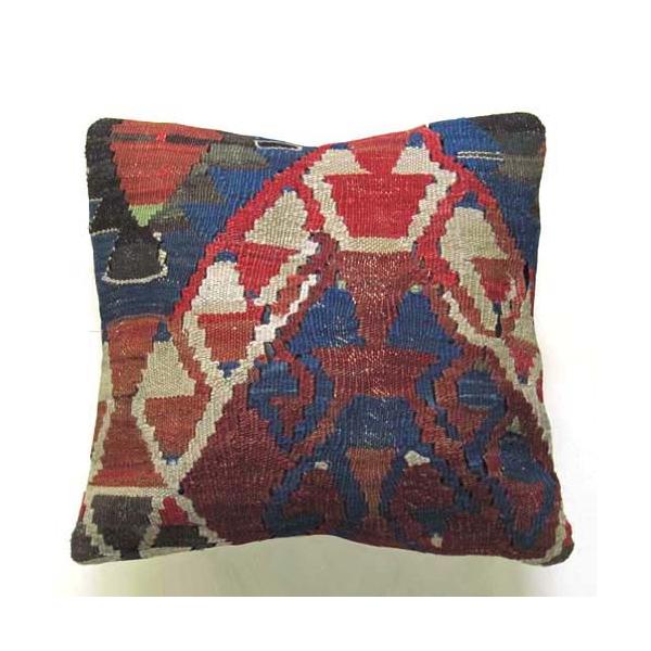 商品番号：　m10037 サイズ　：　40x40cm キリムの産地　：　アンタルヤ(Antalya)  素　材　：　ウール（表）/コットン（裏） 裏面の色：　ライトベージュ  <Key：>