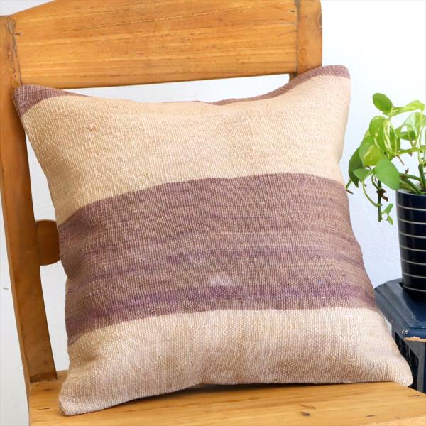 商品番号：　m25194 サイズ　：　40x40cm キリムの産地　：　アンタルヤ(Antalya)  素　材　：　ウール（表）/コットン（裏） 裏面の色：　ベージュ  <Key：クッションカバー40cm, 40×40cm, オールド...