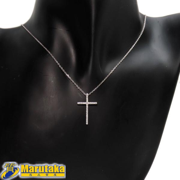 トップ素材：K18WG　ダイヤモンド0.18ctチェーン素材：K18WGトップサイズ：約H22.9×W14.4mmチェーンの長さ：約45cm重さ：約3.4g付属品：なしランク：A当店管理番号：23-37-5 (甲子園店商品)