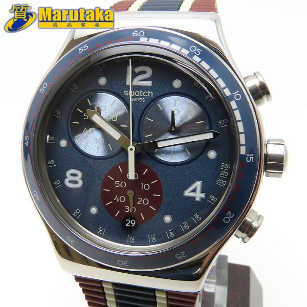 当店管理番号：71-0017 (甲子園店商品/TEL:0120-45-0024)ブランド：スウォッチ型番：YCR4000素材：ステンレススティール　ベルト：ラバー文字盤：ブルームーブメント：クォーツケース径：約42mm(リューズ含まず)腕周...