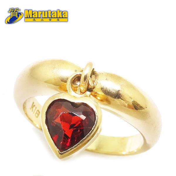 商品名：ハートモチーフ スイング ガーネット ピンキーリング (Heart motif Swing garnet pinky ring)金性：K18石目：ガーネット：石目無しサイズ(約)：2号重さ(約)：3.6g付属品：なし※写真の物が全て...