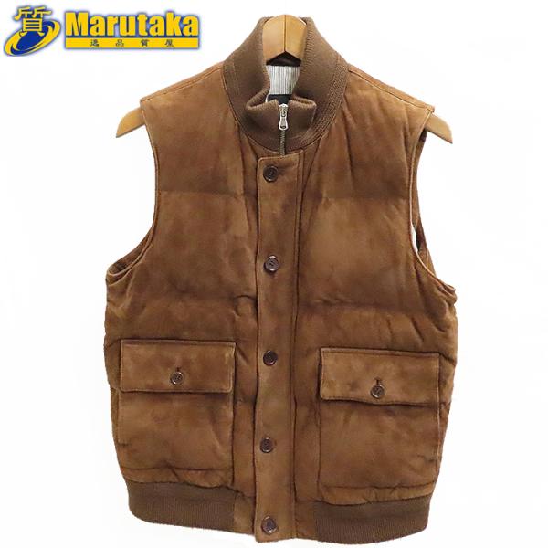 商品名：ダウン ベスト (Down Vest)ブランド名：チンクアンタ (CINQUANTA)素材：やぎ革 / ダウン / フェザー / ポリエステル / 綿色：ブラウンサイズ(約)：表記サイズ：48日本サイズ：M〜L相当(※ブランドにより...