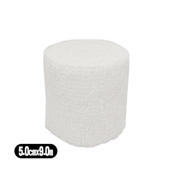 肘や膝などの屈曲部にもフィットし、体動を妨げません。表面の凹凸により、巻きずれしにくくなっています。肌触りがよく通気性にも優れています。