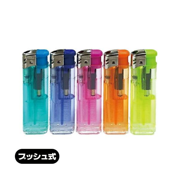 直押し式の使い捨てライター 。押し始めは軟らかく、後から硬くなるソフト&amp;ハードタイプの構造です。 初動時の勢いが荷重を緩和しますので着火しやすくなっている荷重式電子ライターです。● CR認証PSCマーク付● 2段階着火方式タイメリー...