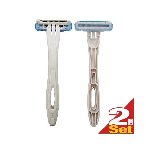 ヒゲ剃りに、衛生的な個包装。肌に沿うので剃りやすい。●3枚刃 ●スムーサー付き●T型・T字