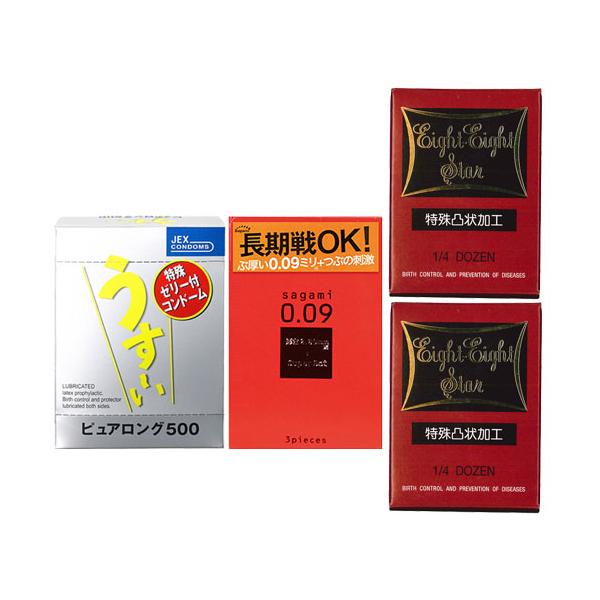 お試し用 ロングプレイ コンドーム + ローションセット(LONGPLAY 長期戦 持続 厚め 厚い ゴクアツ 厚型 ゴム GOKUATSU condom 避妊具 つぶつぶ DOT 粒々)    ● サガミ009ドット(3個入) / 相模ゴ...