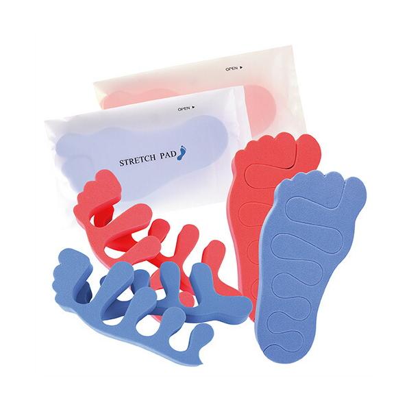 ストレッチパッド (STRETCH PAD)(足指パッド、フットパット、ストレッチパット、足指セパレーター、ペディキュアパット、5本指、フットネイル)カラー:ブルー、ピンクサイズ:● 本体(約):130x65mm ● パッケージ(約):16...