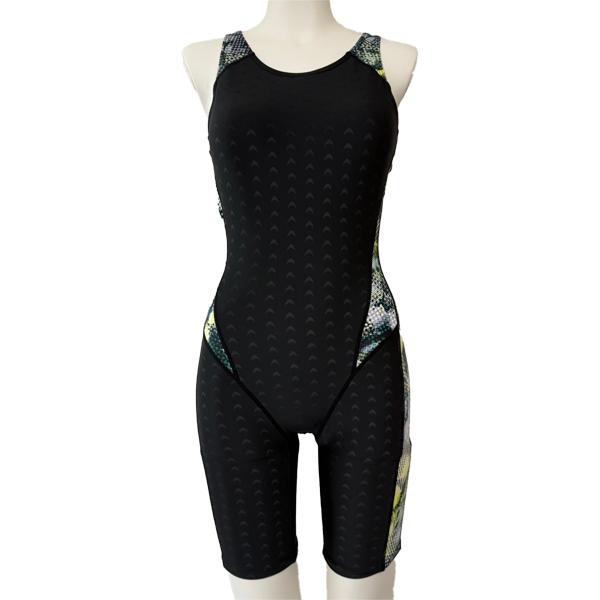 【商品名】フィットネス水着　オールインワンタイプ【商品説明】?水の中でもカップのずれを気にせず着用できる縫い付けカップ仕様より本格的なフィットネスにも安心してご着用いただけます♪?黒地部分にエンボス加工エンボス加工とは素材に凹凸をつける型押...