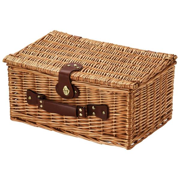 ぬくもりのある天然素材は、どんなインテリアにも似合います。留めベルト付きのふた付き内布付きバスケットです。ピクニックやキャンプ、グランピング、BBQなど様々なシーンで使用できます。※保冷保温シート付き■サイズ　w42 d28 h20■素材・...