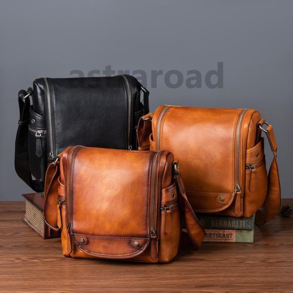 新品 本革 ショルダーバッグ メンズ アンティーク 斜め掛け鞄