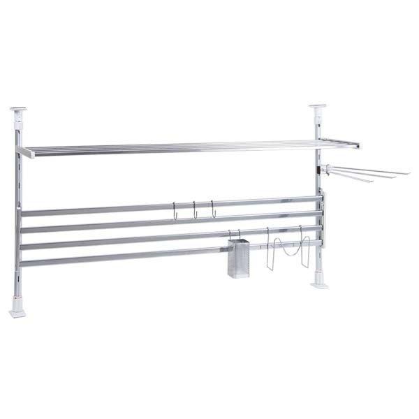 ●商品サイズ（cm）幅約91.7×奥行約25.8×高さ約55.4〜90●商品重量約1.99kg●材質支柱：アルミ棚、金具：ステンレス樹脂：PP、PE、ABS、ナイロン※当商品はお取り寄せ品の為、在庫の確認及び商品のお届けまでお時間を頂く場合...