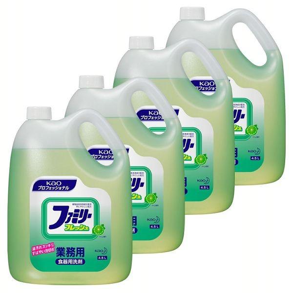 油汚れもスッキリ落とす業務用食器洗剤4個セットです。※商品リニューアル等によりパッケージ及び容量等は変更となる場合があります、ご了承ください。●商品サイズ（cm）：幅約28.9×奥行約14.6×高さ約21●内容量：約4.5kg×4個●品名：...