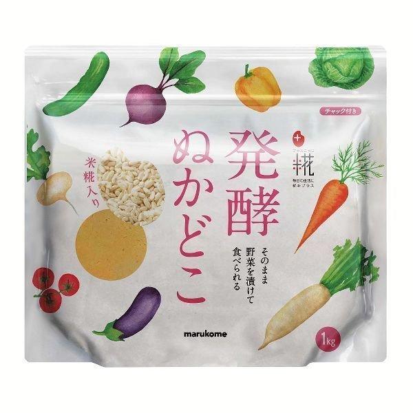 米こうじを加え、糀の甘みが特徴のぬか床です。下漬け要らずで、好きな野菜を入れるだけでご家庭で手軽にぬか床を楽しめます。●内容量約1kg●原材料米ぬか（国内製造）、米みそ（大豆を含む）、食塩、米こうじ、砂糖、赤唐辛子、昆布粉末、かつお節粉末/...