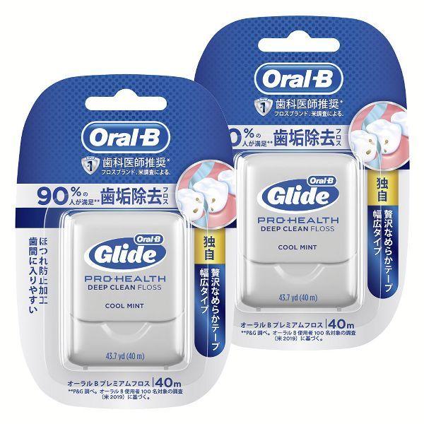 オーラルBプレミアムフロスクールミント40m歯科医師推奨*フロスブランド米調査による*P&amp;amp;G調べ。米国の歯科医師を対象にしたサンプル調査（2016）に基づく90％の人が満足歯垢除去フロス独自：贅沢なめらかテープ幅広タイプほつ...
