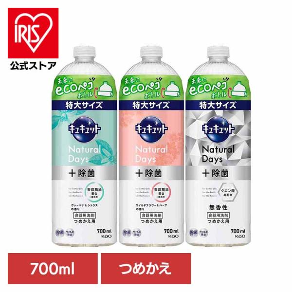（検索用：花王・キュキュット・食器用洗剤・食器洗剤・詰め替え・ecoペコボトル・洗剤・食器・食器用洗剤・補修・ナチュラルデイズ・キッチン洗剤・プラス除菌・特大サイズ・4901301418692・4901301418685・490130141...
