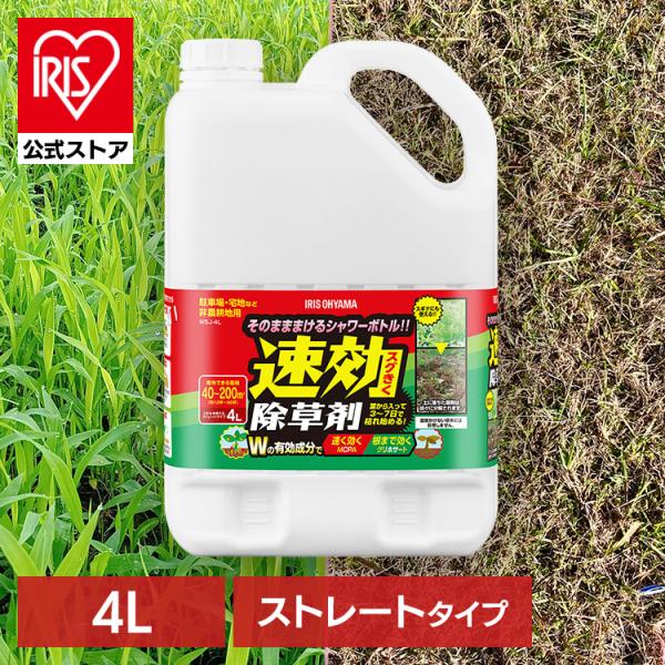 （検索用：除草剤・4L・速効・強力・液体・非農耕地用・根枯らし・雑草対策・ガーデニング・園芸用品・庭・手入れ・雑草・根・ストレートタイプ・シャワー・速効除草剤・4967576773195・アイリスオーヤマ）